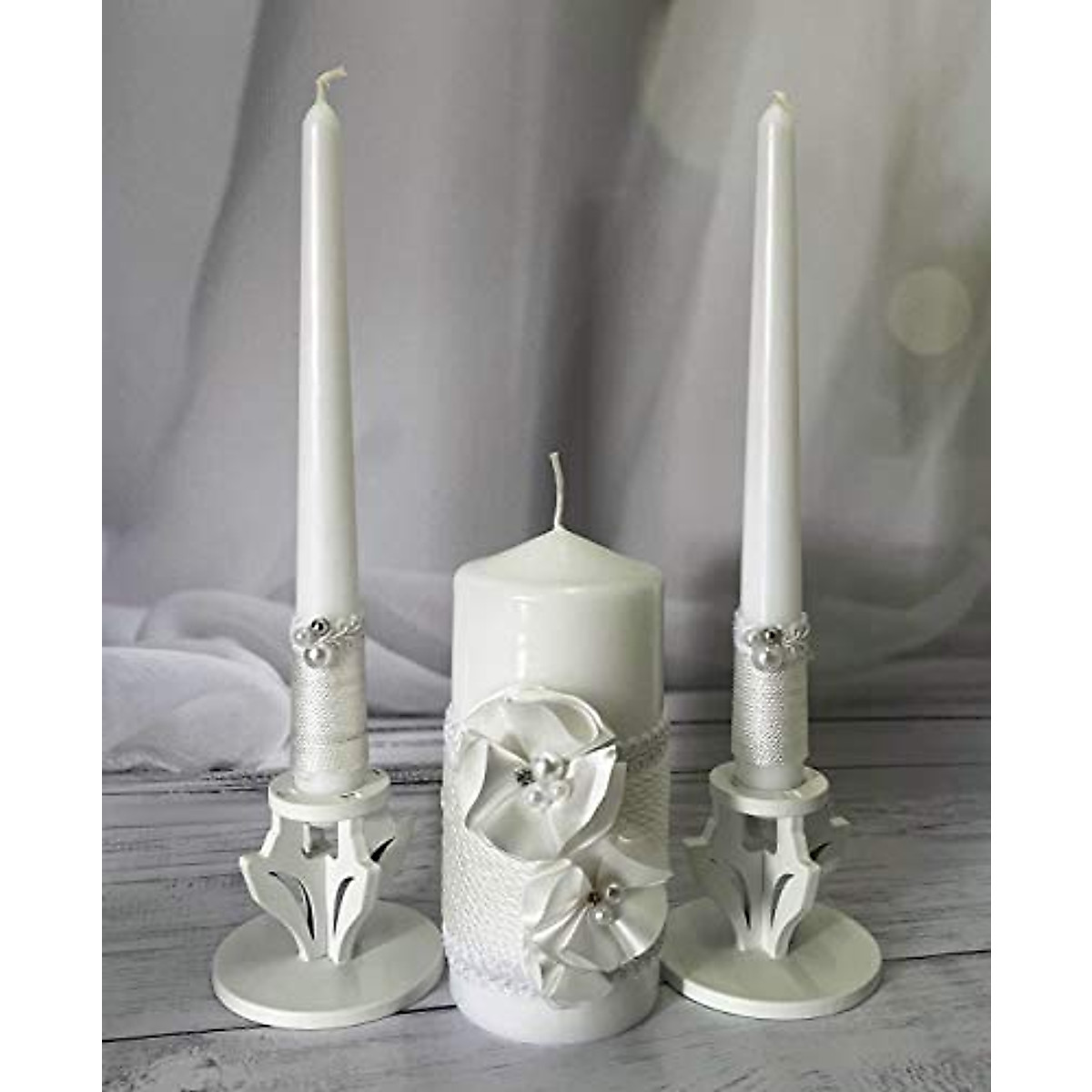 Magik Life Unity Candle Set for Wedding - Wedding décor - Decorative Candles Pillar - 6 Inch Pillar and 2 10 Inch Tapers - Unity Candle