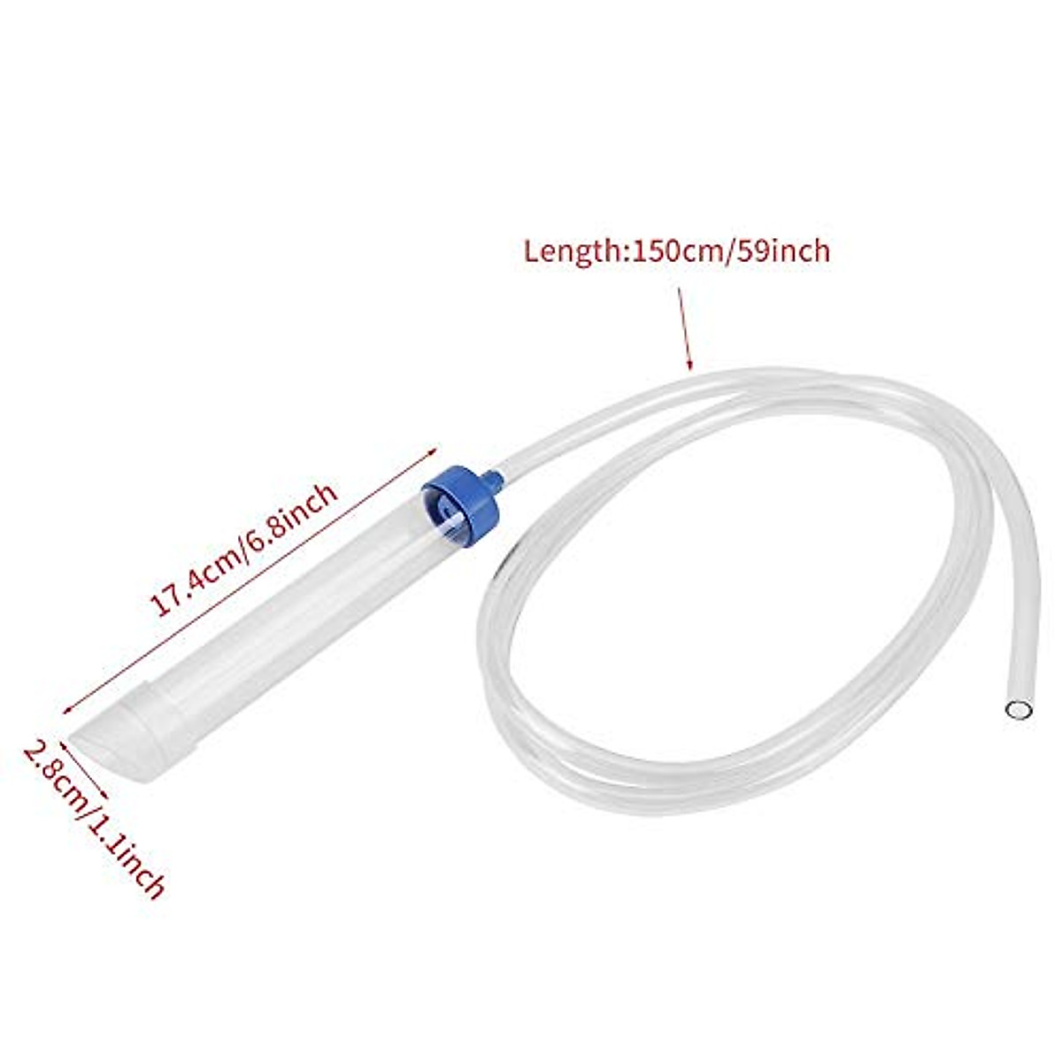 Aquarium Manual Water Changer Gravel Cleaner Water Filter Syphon Tube Fluids Transfer Tool PVC Sand Vacuum Pump Fish Tank Tool with 59in Long Pipe