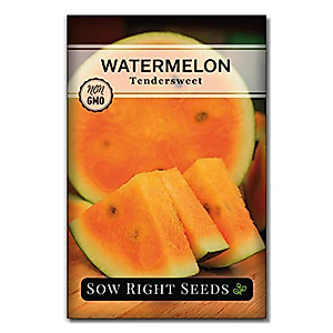 Sow Right Seeds - Watermelon Seed Collection for Planting - Crimson Sweet, Allsweet, Sugar Baby, Tendersweet, and Golden Midget Melon Seeds - Non-GMO Heirloom Seeds to Plant a Home Vegetable Garden
