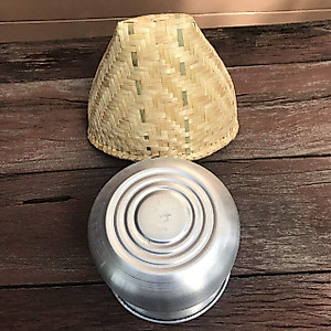 mamameya2511 Vintage Thai Handicraft Lao Cookerwear Bamboo Basket&Pot Steamer Sticky Rice Set