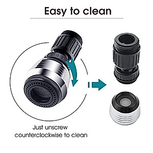 BRIGHT SHOWERS 360 Degree Rotatable Kitchen Faucet Spray Aerator, ABS Sink Sprayer Head, 1.5 GPM Hand Sprayer with 2 Modes, Water Saving Sink Nozzle Attachment