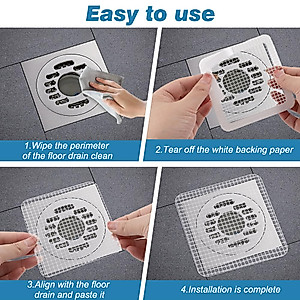 50Pcs Disposable Shower Drain Hair Catcher for Bathroom Accessories Apartment Essentials Mesh Stickers for Kitchen Sink Bathtub (Yellow)