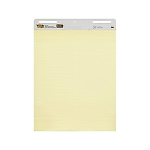 Post-it Super Sticky Easel Pad, 25 in x 30 in Sheets, Yellow Paper with Lines, 30 Sheets/Pad, 2 Pads/Pack, Great for Virtual Teachers and Students (561)
