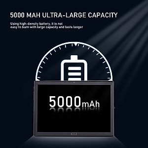 TABASTHER 10.1 inch Android 8.1 Metal Ultra-Thin Flat Panel Dual SIM Card Slot 2.5D Flat Glass Touch Screen 2GB RAM 32GB ROM 3G Phablet Built-in Bluetooth WiFi GPS Tablet with(Gray)