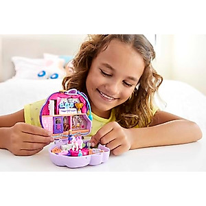 Polly Pocket Compact Playset, Jumpin' Style Pony with 2 Micro Dolls & Accessories, Travel Toys with Surprise Reveals