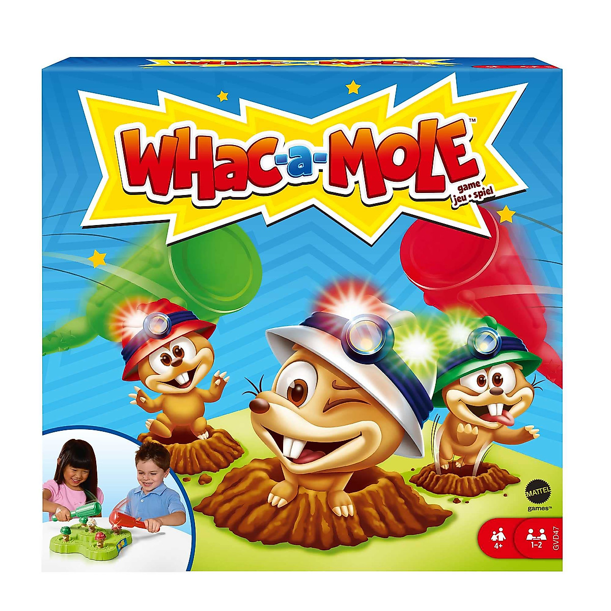 Mattel Games Whac-a-Mole Kids Arcade Game with Electronic Game Board, Mallets, Lights & Sounds, 1 or 2 Players
