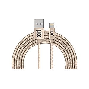 Juice Apple iPhone Lightning 2m Braided Charger and Sync Cable for Apple iPhone 13, 13 Pro, 12, 12 Mini, SE, 11, XS, XR, X, 8, 7, 6, 5, iPad, Pro, Air, Mini, Airpods Pro- Gold