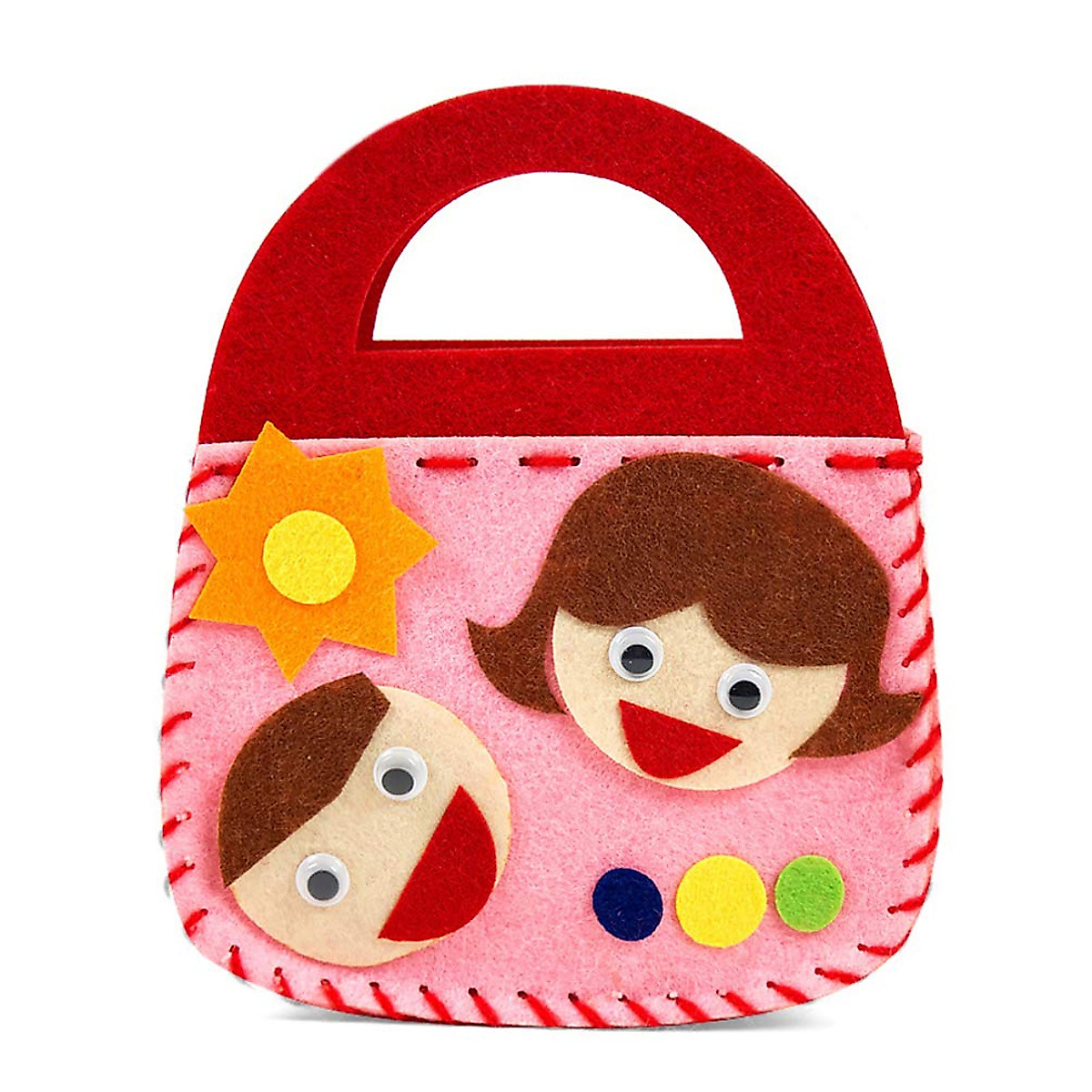 TOYANDONA 6Pcs Sewing Kit for Kids, Creative Kids Handbag Cartoon Nonwoven DIY Handbag Kit for Girls Kit Crafts and Arts