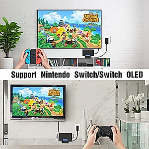 Switch Dock for Nintendo Switch/Switch OLED,Switch Docking Station Replacement for Official Nintendo Switch Dock,Travel Switch TV Dock 4K HDMI USB 3.0 Ports,Nintendo Switch Accessories
