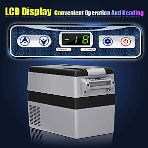 COSTWAY Car Refrigerator, 44 Quart Compressor Cooler and Freezer, -4°F to 50°F, Portable and Compact Vehicle Car Fridge, For Car, Home, Camping, Traveling