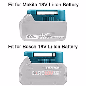 ZLWAWAOL 8 Pack Battery Holder Wall Mount Battery Storage Rack Compatible with Makita/Bosch 18V Lithium Ion Tool Battery BL1860 BL1850 BAT609,（8-Pack Case Blue）