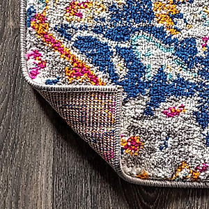 JONATHAN Y BMF105A-4 Bohemian Flair Boho Medallion Vintage Indoor Area-Rug Floral Easy-Cleaning High Traffic Bedroom Kitchen Living Room Non Shedding, 4 ft x 6 ft, Multi