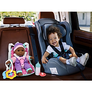 Dolls To Play Baby Doll Car Seat with Toy Accessories, Includes 10 Inch Soft Body Baby Doll, Booster Seat Carrier, Rattle Toy, Bib and Bottle, A Travel Gift Set for Toddlers Infants Girls and Boys