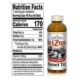 Arizona Premium Brewed Southern Style Sweet Tea, 16 Fl Oz (Pack of 12)