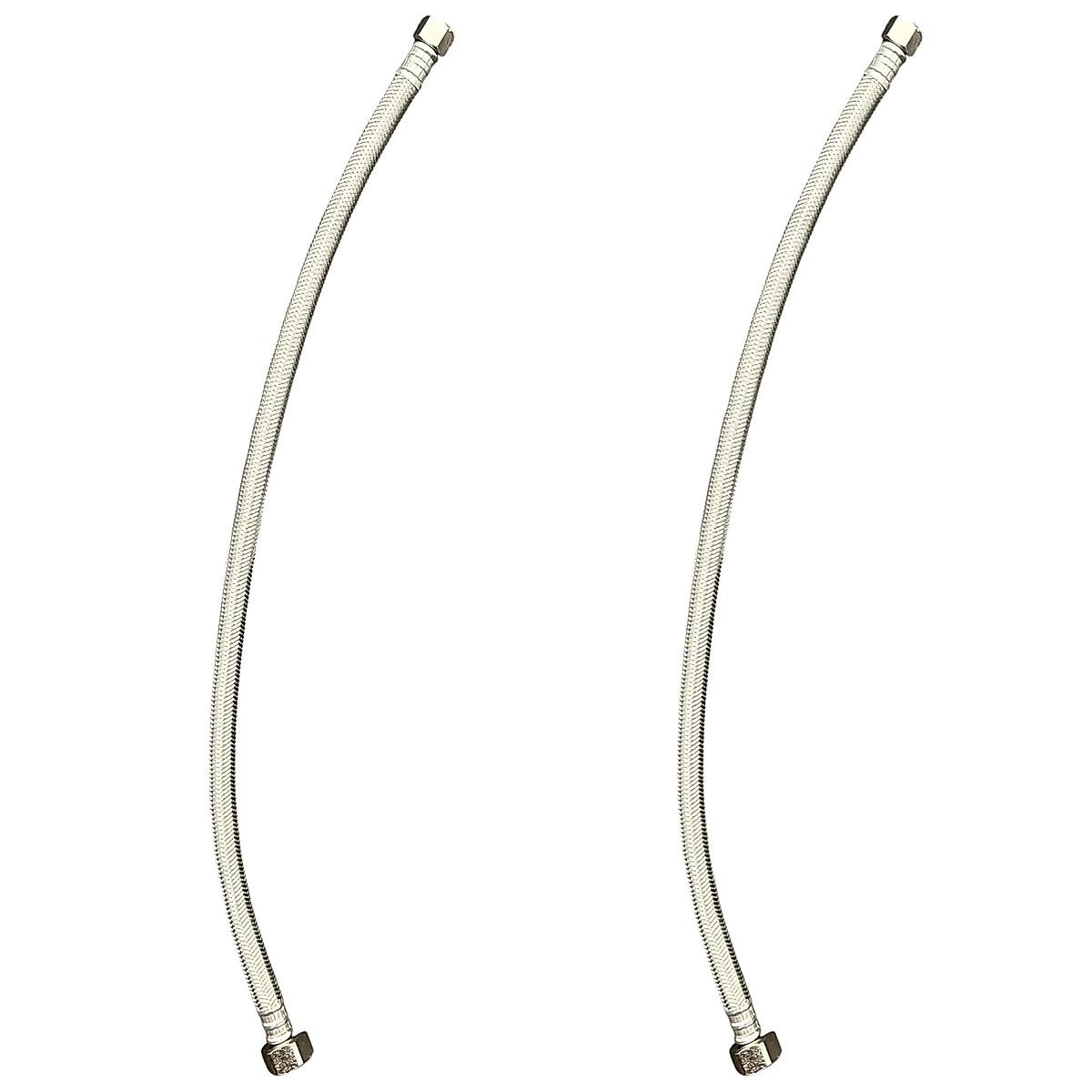 WINDON BAY 20-Inch x 3/8" OD x 1/2" FIP Faucet Hose Connector, Braided Stainless Steel Supply Line, Certified Safe 2 pack