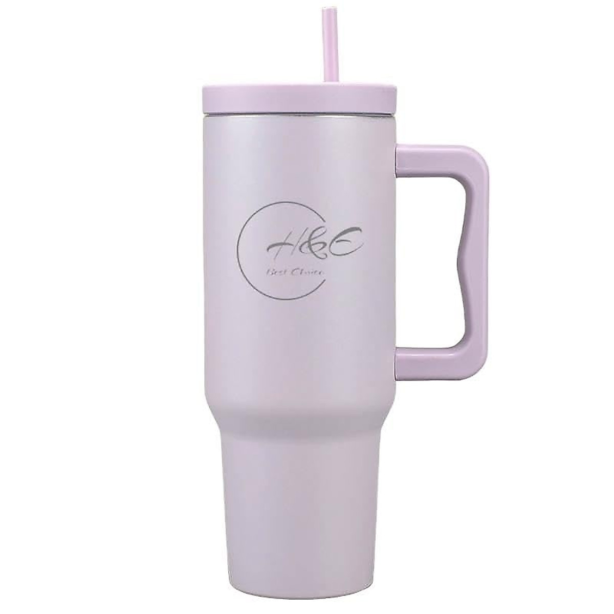 H&E Best Choice 40 oz Tumbler with handle & straw | Tumbler with Lid and Straw for Water Cold & Hot Tea and Coffee | Travel Water Tumbler | Outdoor Water bottle | Double wall water bottle, Purple