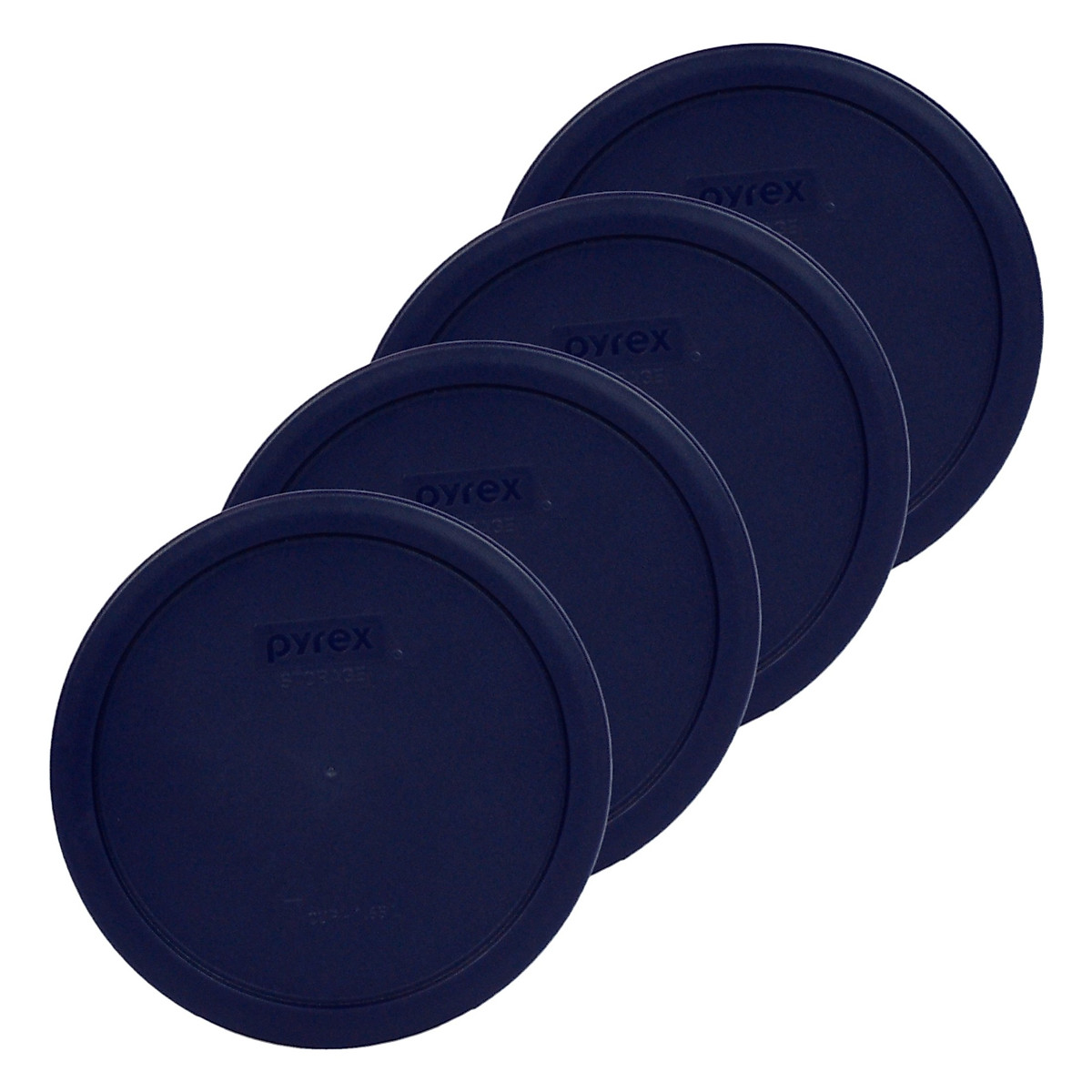 Pyrex Blue Round Storage Lid Cover fits 6 & 7 cup Round Dishes 4 Pack # 7402-PC