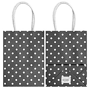 ADIDO EVA 25 PCS Gift Bags Mini Black Paper Bags with Handles for Party Supplies (6 x 4.3 x 2.3 In)