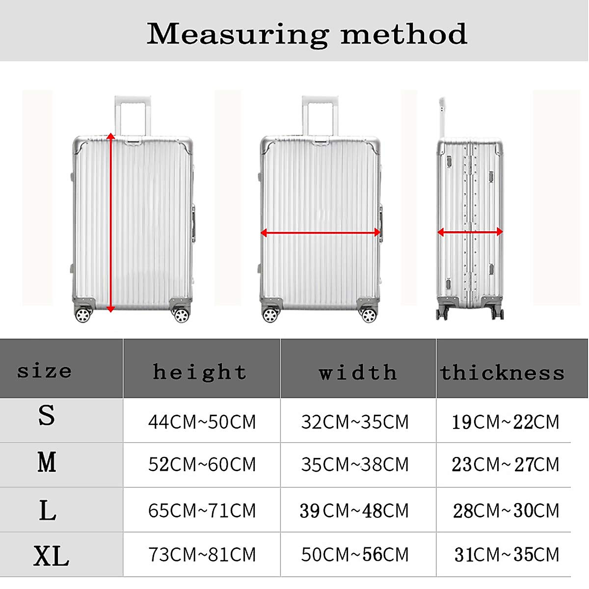 WUJIAONIAO Travel Luggage Cover Spandex Suitcase Protector Washable Baggage Covers (S (for 18-20 inch luggage), Go Travel)
