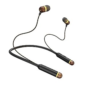House of Marley Smile Jamaica Wireless: Wireless Neckband Earphones with Microphone, Bluetooth Connectivity, 8 Hours of Playtime, and Sustainable Materials (Brass)