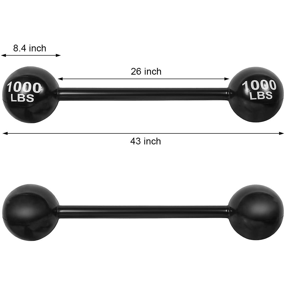 2 PCS Giant Inflatable Dumbbell Barbell - Carnival Circus Birthday/Halloween Party Decorations Supplies Fake Weights Cosplay Props - Blow Up Costume Photo Booth Props Accessory