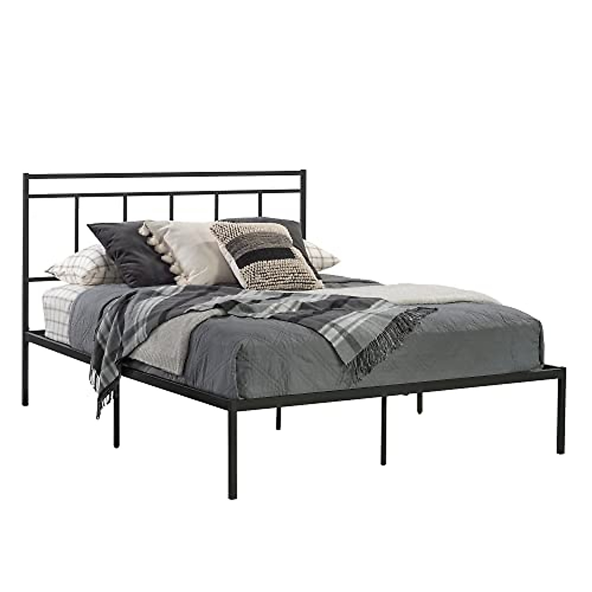 Sauder Cannery Bridge Queen Platform Bed, Black Finish