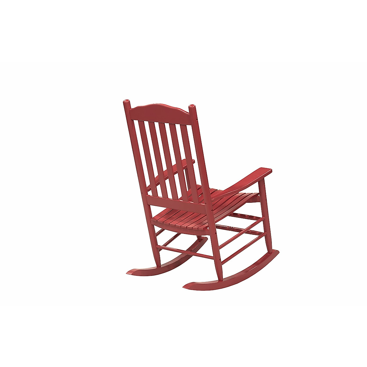 D&F Design Outdoor Rocking Rocker, Wood Rocking Chair with High Back and Curved Seat, UV Treated (Red), Outdoor and Indoor use