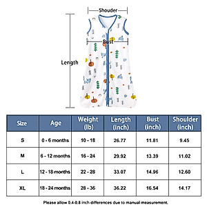 bonbonPomme Baby Sleep Sack 2 Pack -Baby Toddler Sleep Sack Sleeveless Cotton 2-Way Zipper Baby Wearable Blanket Sleeping Bag White Fox 12-18 Months