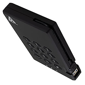 Apricorn 2TB Aegis Padlock USB 3.0 256-Bit AES XTS Hardware Encrypted Portable External Hard Drive (A25-3PL256-2000)