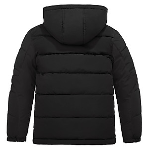 ZSHOW Boys' Winter Coat Thick Fleece Lined Quilted Puffer Jacket Insulated Outerwear Coat(Black,14-16)