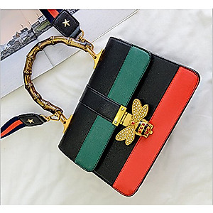 LLILBBAN Women Lady's Bee Messenger Crossbody Handbag Shoulder Tote Bag Black