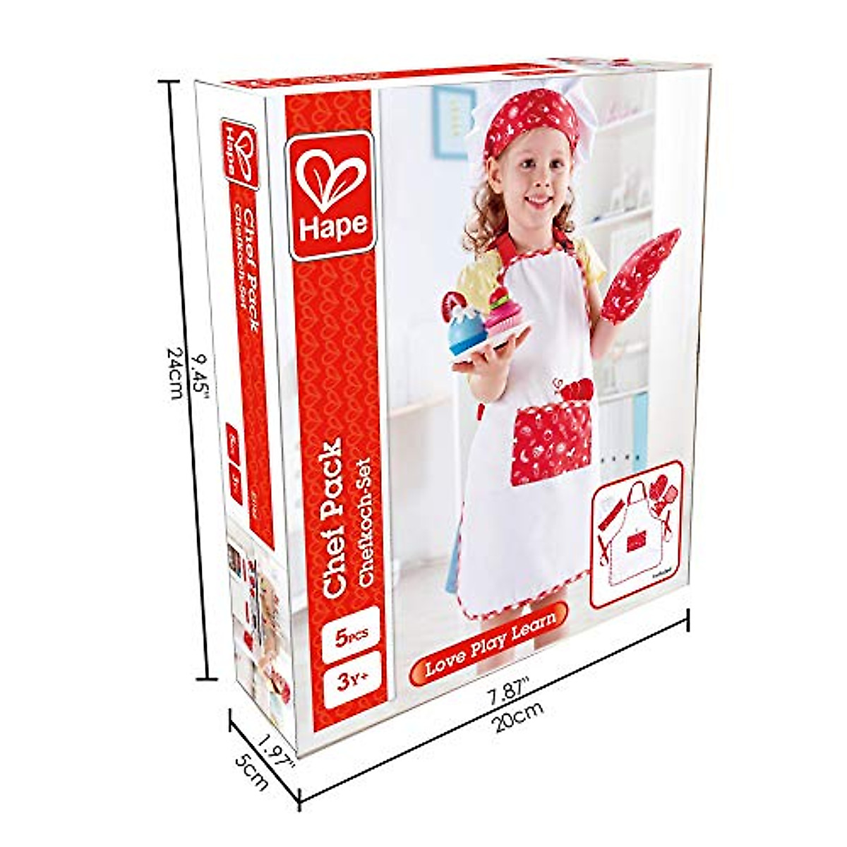 Hape Chef Pack | Chef Dress Up Play Set with Cooking Accessories for Kids