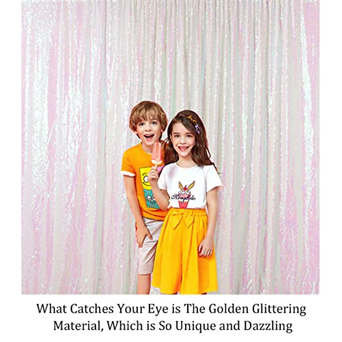 Sequin Backdrop Curtain 8x10ft Panels Iridescent White Glitter Backdrop Curtain Seuqin Curtains Sparkle Photo Booth Backdrop Shimmer Backdrop for Parties Wedding Backdrop