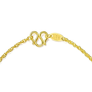 CHOW SANG SANG 999.9 24K Solid Gold Price-by-Weight Gold Twisted, Singapore Chain Necklace for Women 68279N (Approx. 0.12tael (~4.49g), 17.7 Inches, (45 CM))