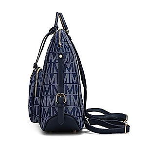 Mia K Collection PU Leather Backpack Purse for Women & Teen Girls - Ladies Fashion Travel - Big Bookbag Top-Handle Black