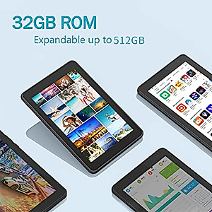 Epink (2021 Upgrade) 7 inch Tablet, Android 10, 32GB Storage, Quad-Core Processor, IPS HD Display, Wi-Fi, Bluetooth, Black