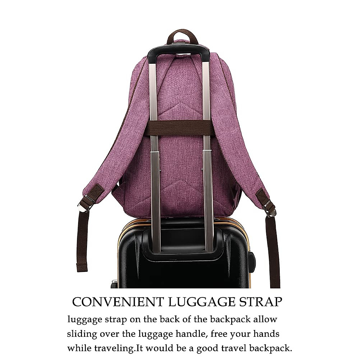 Business Laptop Backpack for Men Women, Travel Backpack Airline Approved, Work College School Backpack with Multi Pocket (Purple)