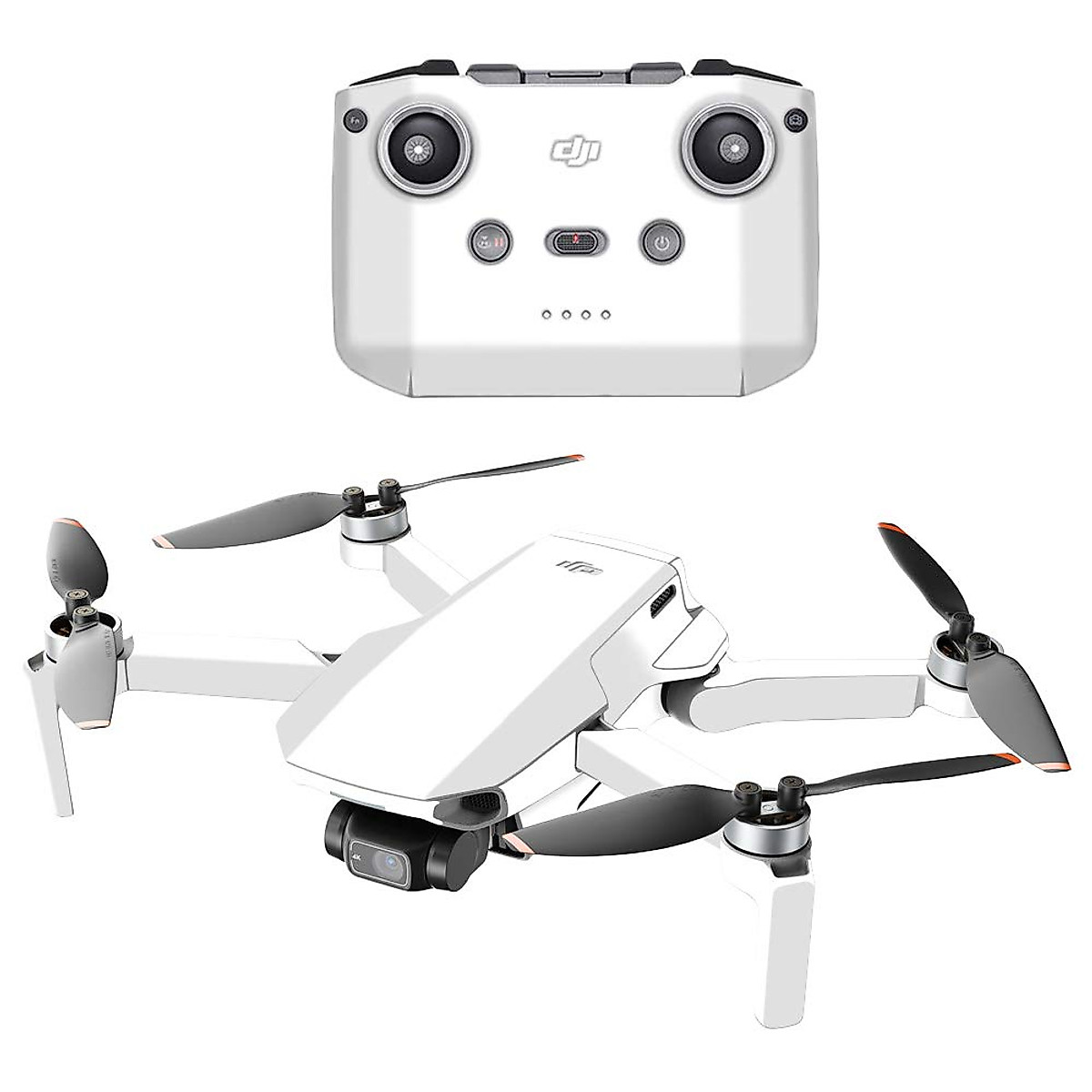 MightySkins Compatible with DJI Mini 2 Portable Drone - Solid White | Protective, Durable, and Unique Vinyl Decal wrap Cover | Easy to Apply, Remove, and Change Styles | Made in The USA