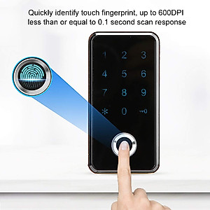 Smart Combination Lock, Keyless Fingerprint Digital Password Electronic Lock for Cabinet File Locker 2 Colors(Gold)