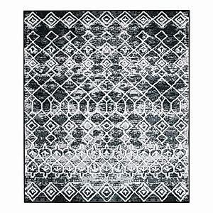 Leesentec Rugs Modern Non-Slip Soft Area Rugs for Living Room/Bedroom/Dining Room Carpet Floor Mat Home Decorative (Black/Grey, 2'7"×3'11")