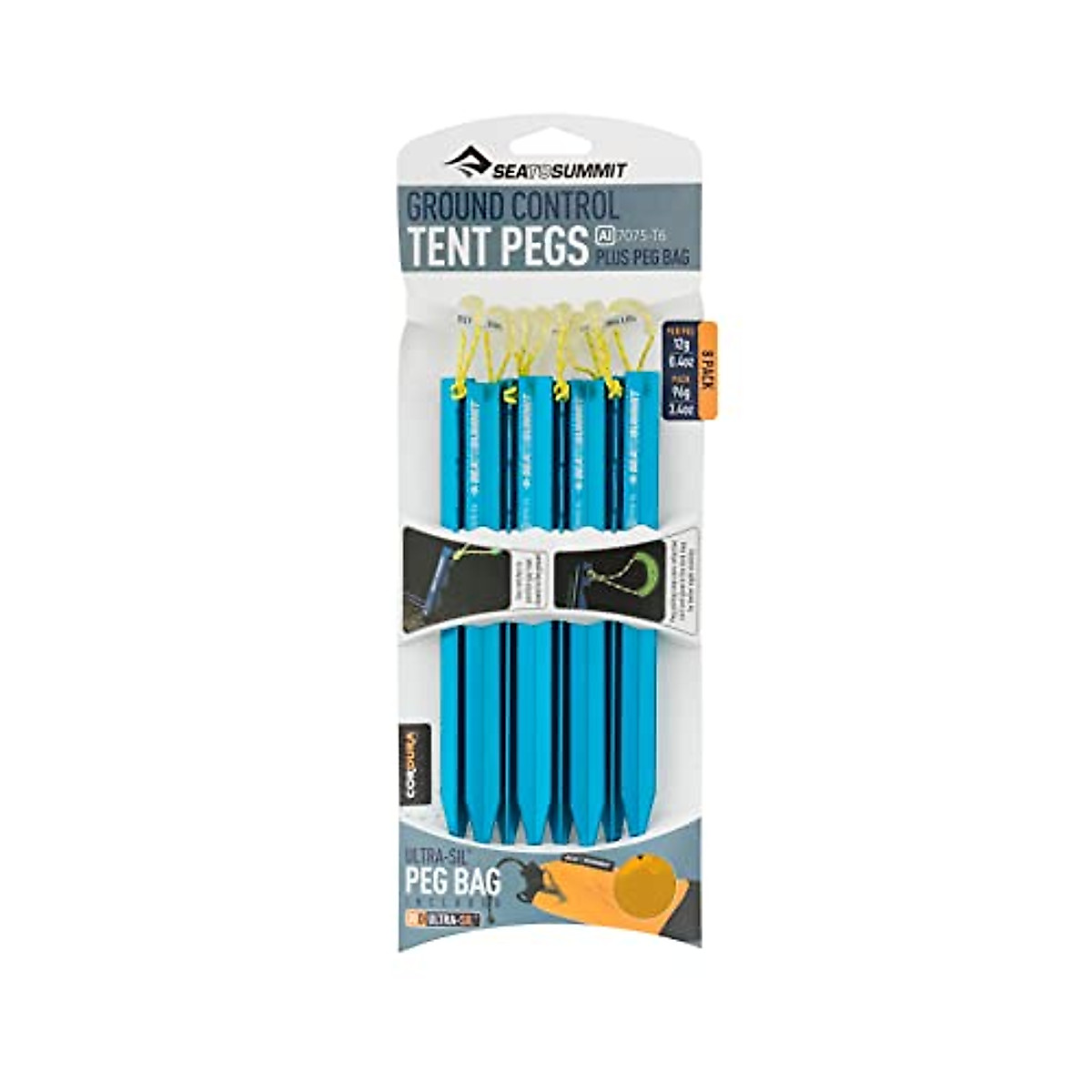Sea to Summit Ground Control Tent Pegs, 8-Pack