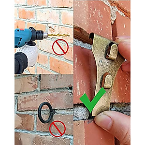 Brick Hook Clips (18 Pack) Outdoor Brick Hangers Wall Clips for Hanging - Mounting to Brick Without Drilling, Heavy Duty Metal Hangers for Outside Home Decor, Fits 2-1/4 to 2-2/5 Inch