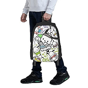RODES Cartoon Backpack Pochacco Anime Backpack Large Capacity Durable Rucksack Work Hiking Travel Daypack Lightweight Multifunctional Casual Laptop Shoulder Gift