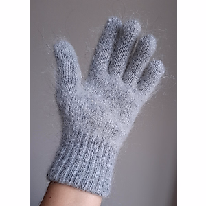 Warm Wool Gloves for Winter/Knitted Gloves with Goat Down for Women and Men (Large)