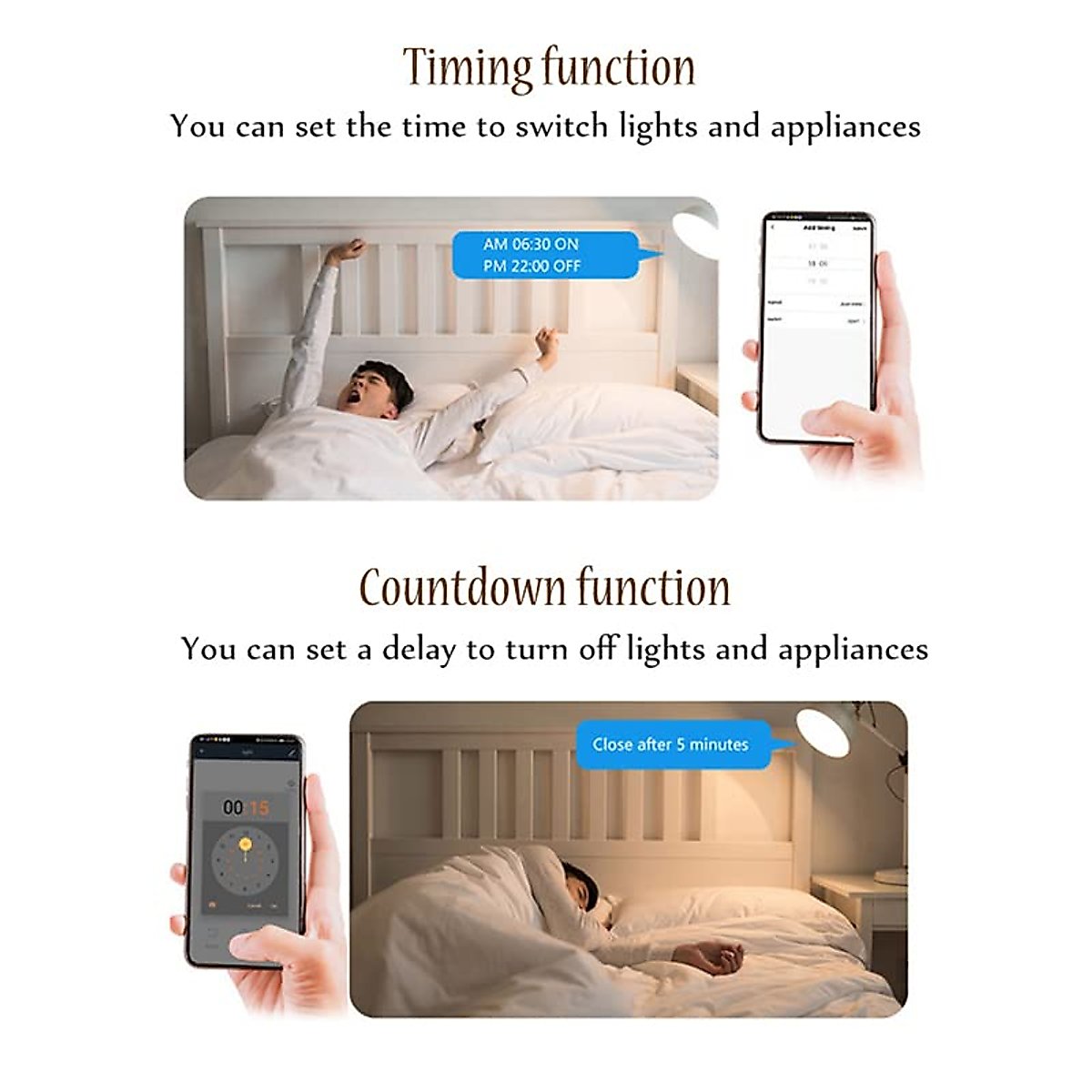COLOROCK Mini Smart Relay WiFi Switch, DIY Smart Light Switch Module Smart Life/Tuya App, Compatible with Alexa and Google Home Smart Speakers,with Appointment Timing Function. 16A (2Pack)