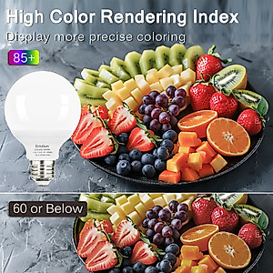 Brtstiun G25 LED Light Bulbs, Round Vanity Light Bulbs for Bathroom, 40W LED Light Bulbs Equivalent, Daylight White 5000K, Globe Light Bulbs E26 Base, 600LM, Non-Dimmable, 4-Pack