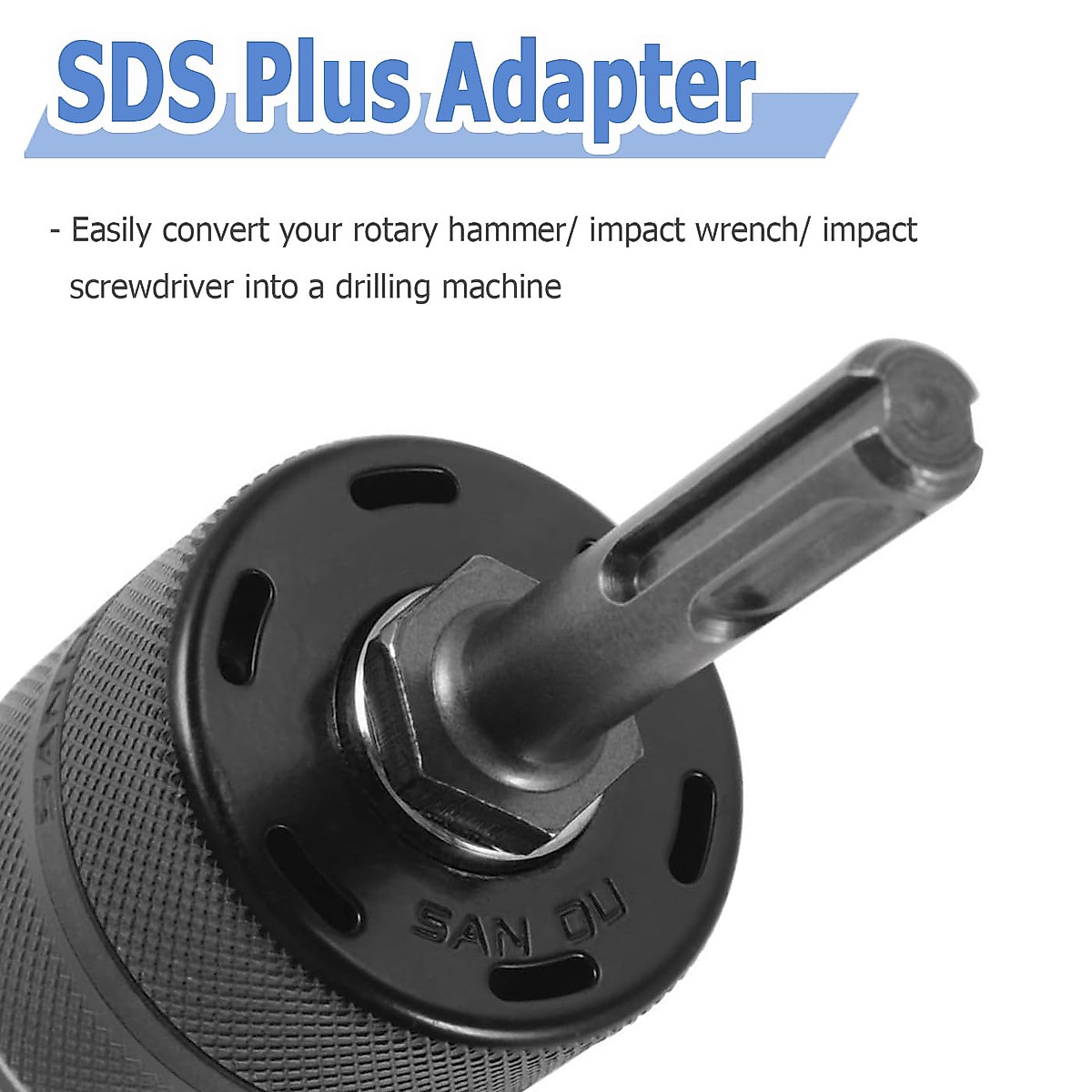Mesee 2-13MM Keyless Drill Chuck with SDS Plus Adaptor, Professional Heavy Duty 1/2-20UNF Mount Quick Change Self-tighten Drill Chuck Adapter Converter Rotary Hammer Conversion Tool