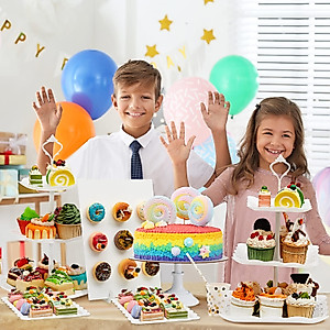 7 Pieces Cake Stand Set Including Donut Display Stand Cake Stand 3 Tier Serving Stand Cupcake Stand Dessert Serving Tray Dessert Stands Dessert Table Display Set for Party Wedding Birthday Baby Shower