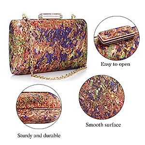 Rkrouco Women’s Evening Clutch Acrylic Clutch Purses for Wedding Prom Dress Bag-Yellow