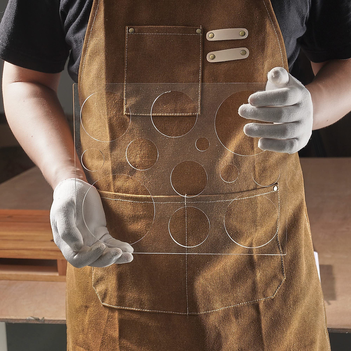 HERMIT TOOLS 12"*10" inches 12-in-1 Circle Inlay Template | Router and Decorative Templates for Woodworking